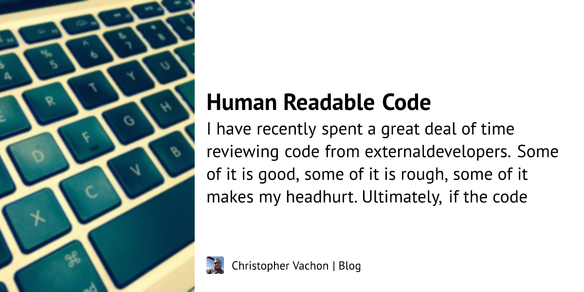 Human Readable Code Christopher Vachon 6947